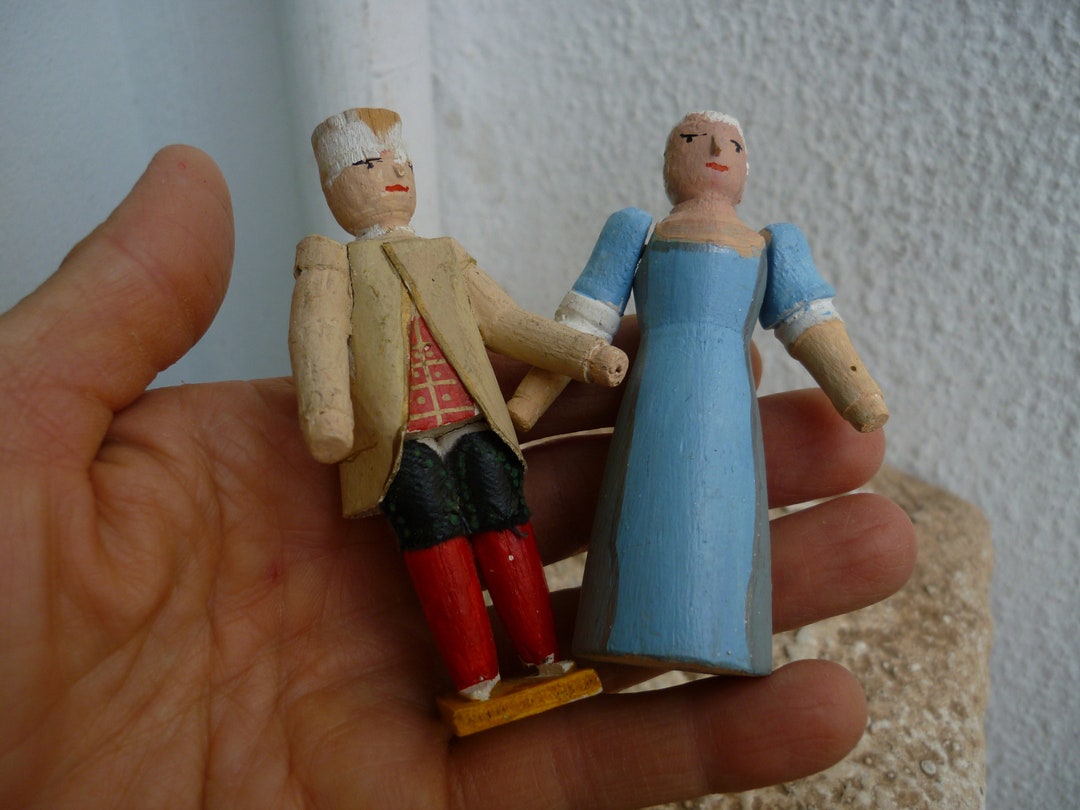 Vintage,erzgebirge,couple,handmade,putz Figures, Carved,man & Woman ...
