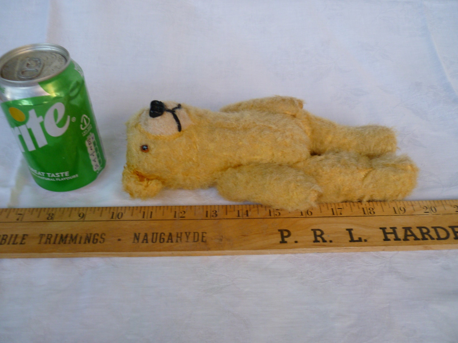 Small,9''vintage,primitive,plush,wood Stuffed,teddy Bear,wire Jointed ...