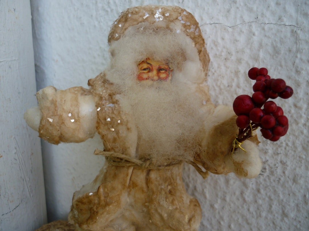 Vintage,victorian Style,german,father Christmas,santa Decoration,spun ...