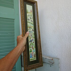 Antique,persian Painting on Bone in Original,micro Mosaic Inlaid Frame ...