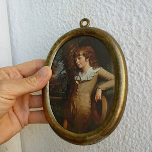 Vintage,venetian,florentine,oval Brass Alloy,frame With Renaissance ...