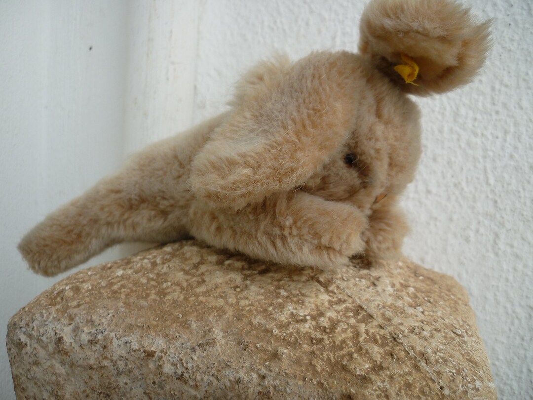 Vintage,steiff,lying,bunny Rabbit,glass Eyes,vintage,stuffed,mohair ...