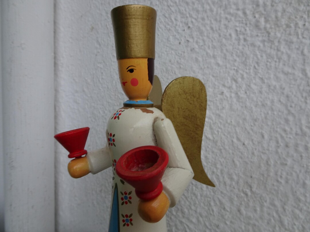 Original,vintage,west Germany,small,erzgebirge,christmas Angel,candle ...