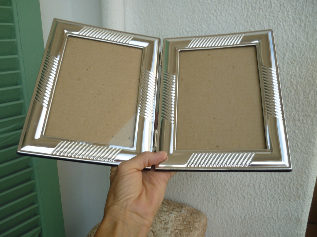 Vintage,silver,double Photo,picture Frame,each Frame is 8 3/4'' X 6 3/4 ...