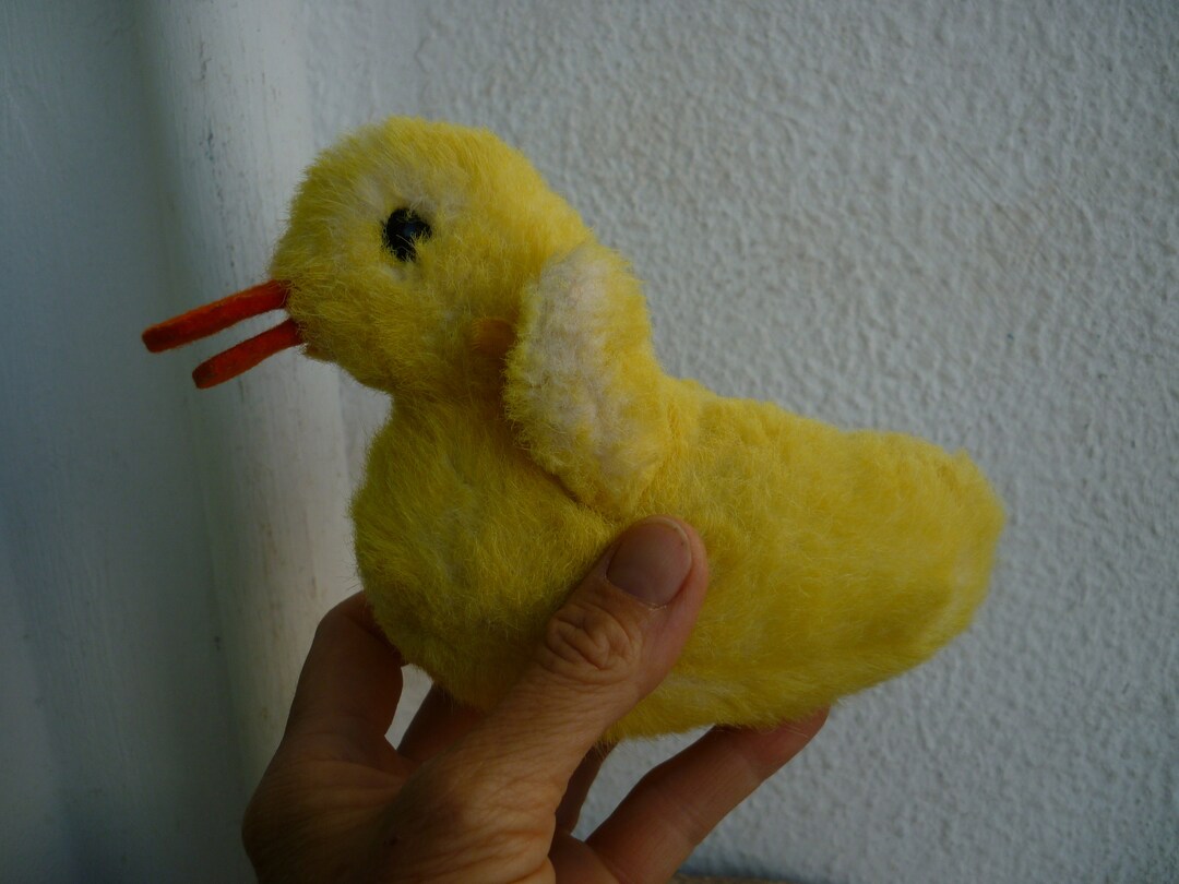 Vintage Steiff,plush,yellow Duckling,silverscript Button. - Etsy