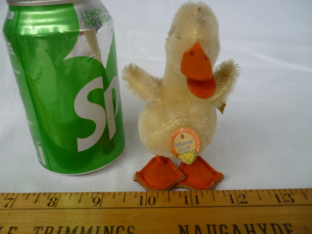 Vintage 4'' Steiff,duck,mohair Duckling,3250/10,label,silverscript ...