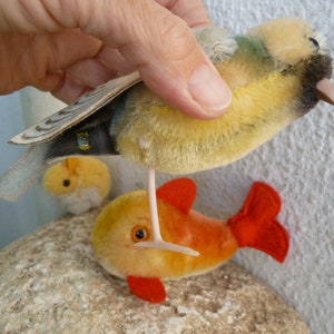 Lot of 3,vintage,steiff Toys,mohair Bird,finch/tit With One Leg,flossy ...