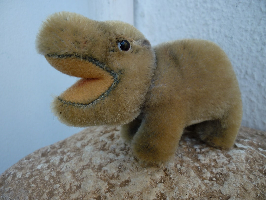 Vintage 1950's/60's,steiff Hippopotamus,baby Mockie,nilpferd,gray,grey ...