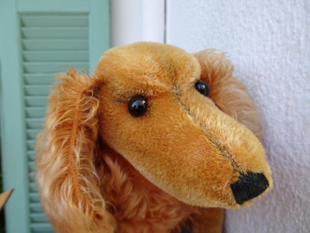 Vintage Steiff Waldi,minty,long,red Mohair,dachshund,dog,approx.38 Cms ...