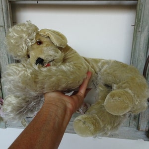 Vintage,steiff,taupe,grey,gray,large,reclining,snobby Poodle Dog ...