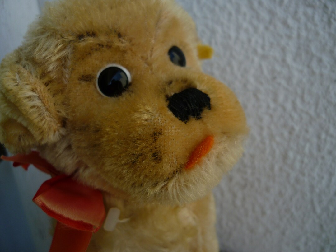 Vintage,1950's Seated,steiff Mopsy Pug,mohair,dog,swivel Head ...