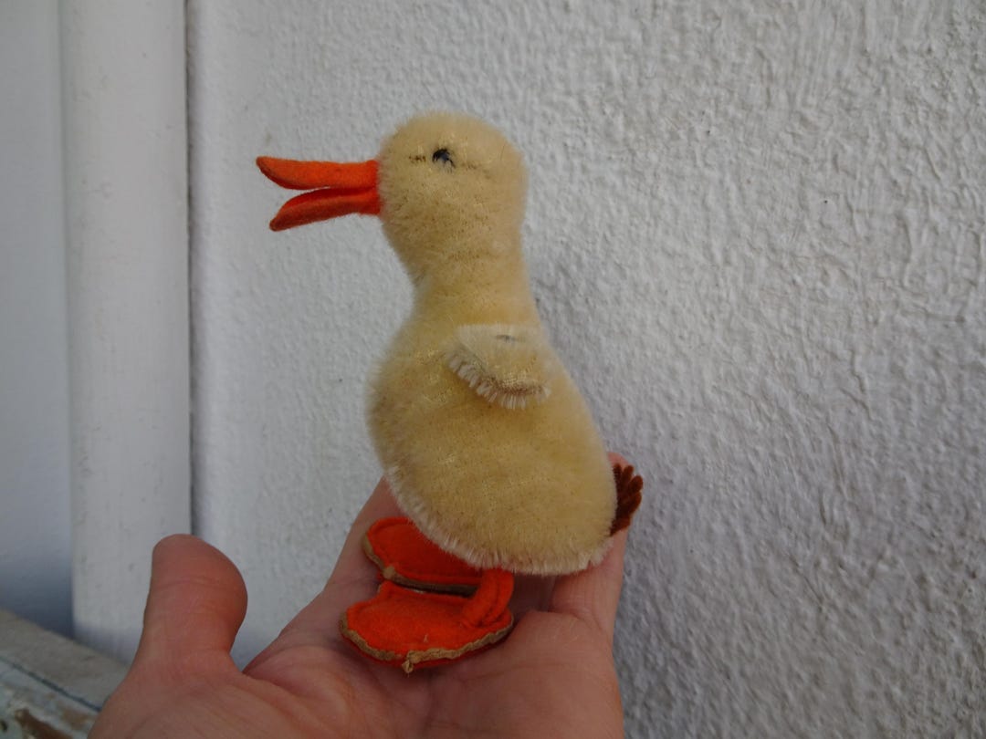 Vintage 4 1/4'' Steiff,yellow,standing Duck,mohair Duckling,felt ...
