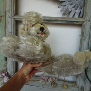 Vintage,steiff,taupe,grey,gray,large,reclining,snobby Poodle Dog ...
