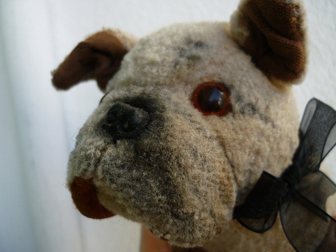 Vintagewood Stuffedplushmuscular Bulldogfixedstanding - Etsy