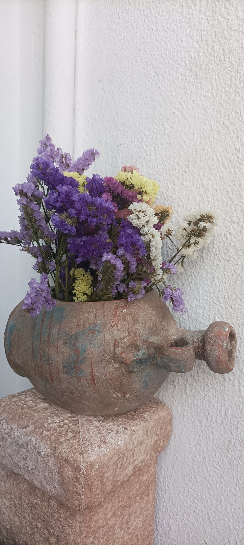 Vintage Greek,open Side Amphora,planter,handmade,clay Terracotta,garden ...