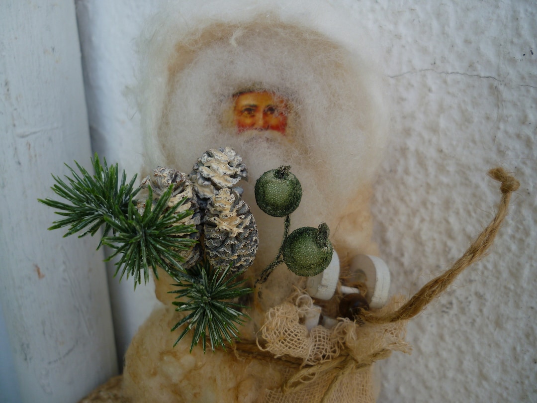 Vintage,victorian Style,german,father Christmas,santa Decoration,cotton ...