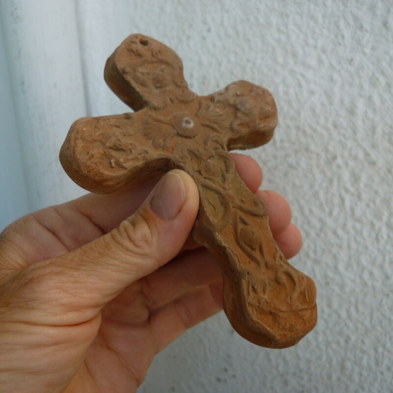 Terracotta Cross - Etsy