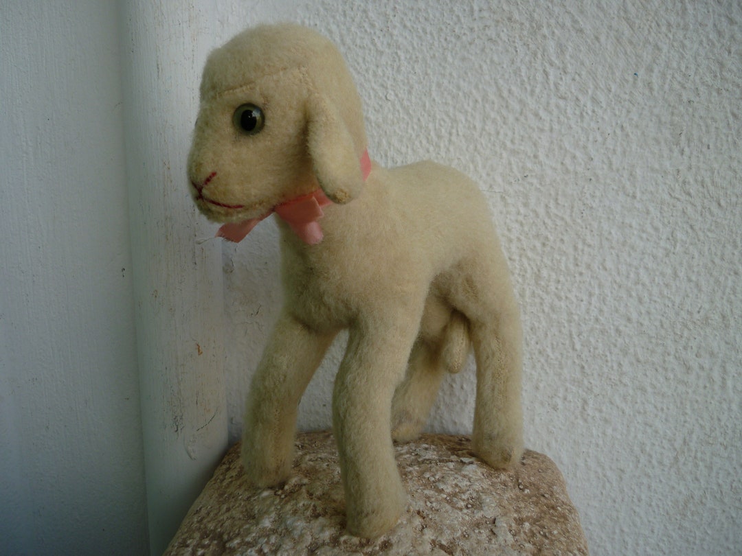 Vintage,steiff Lamb,8'' Wool Plush Sheep,glass Eyes,simple Stitched ...