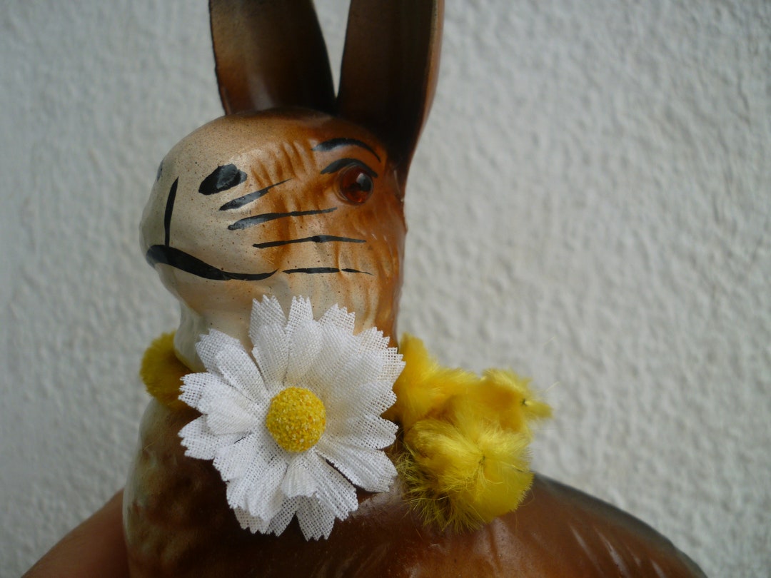 Vintage,german,easter Rabbit,candy Container,painted Card Bunny,papier ...
