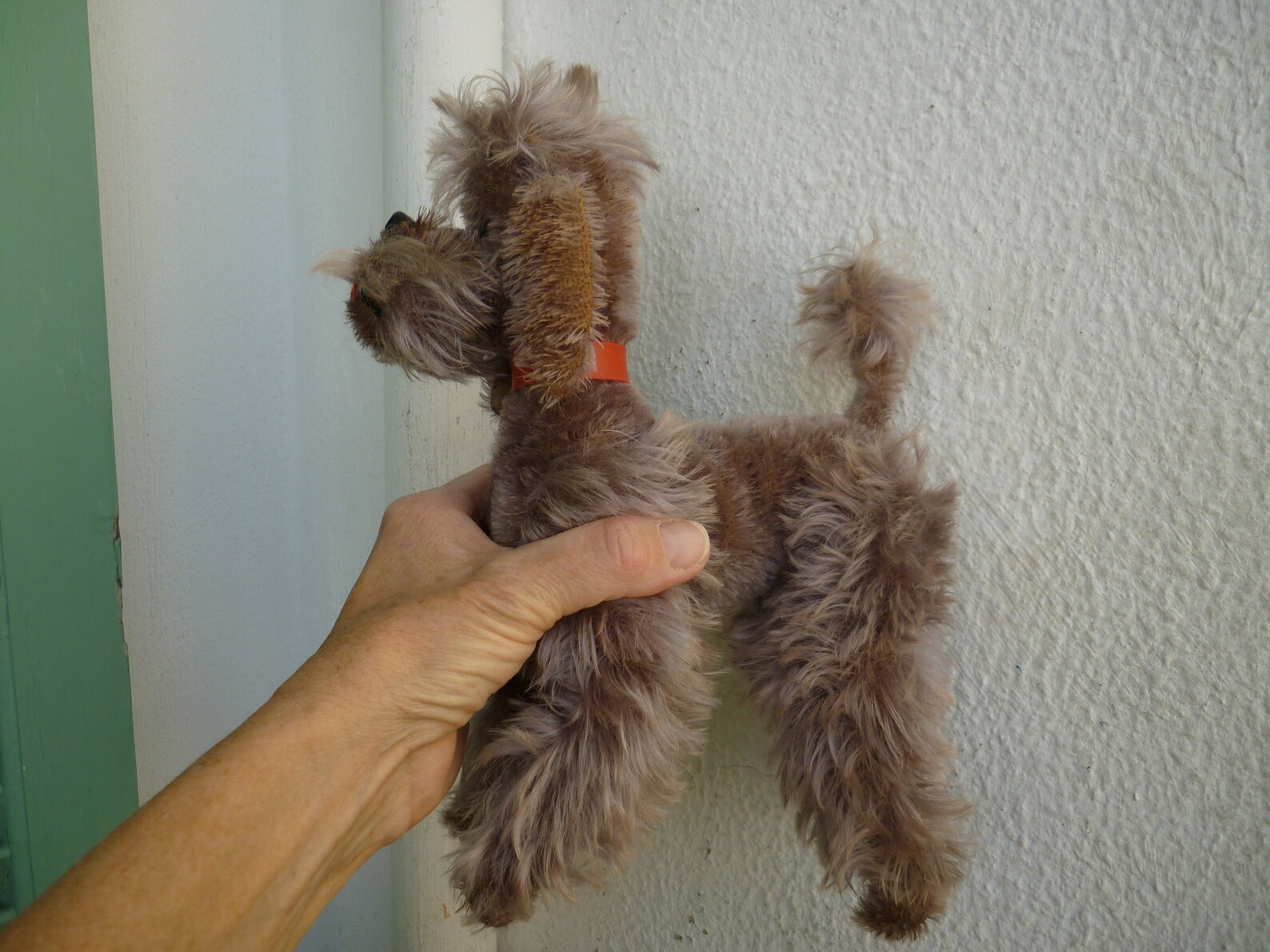 Vintage,taupe,grey,gray,brown,plush,poodle Dog,fixed Position,wired ...