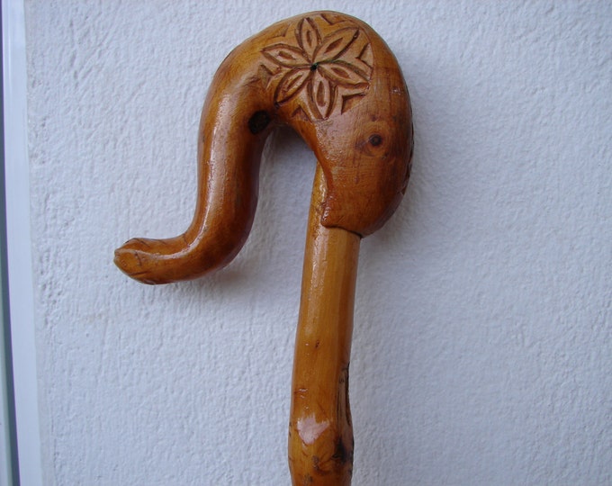 Orig.antique 1942 Greek Shepherds Knobbly Crook/staff/walking Cane ...
