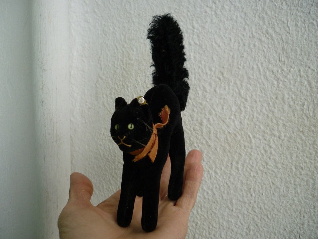 Vintage,steiff,scaredy,scary Tom Cat,black Velvet and Mohair,4'' or 10 ...