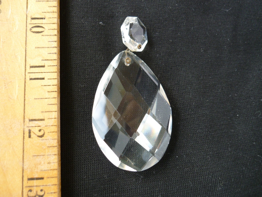 Antique,glass Crystal Tear,pear Drop 2 1/4'' & Octagon 0.75'' Czech ...