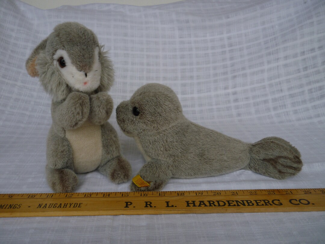Pair of Vintage,steiff,plush Toys,1178/14 Robby,baby Seal & Plush Sonny ...