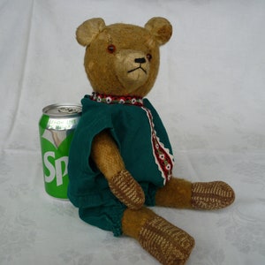 Vintage,12'' Fully Jointed,teddy Bear,worn,threadbare,mohair,glass,eyes ...