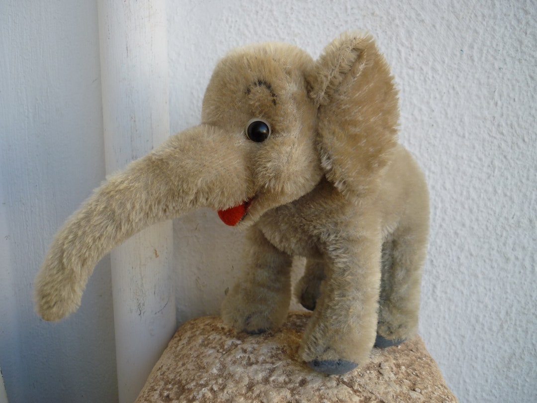 Vintage Schuco,grey,gray,plush,bigo Bello,elephant With Working ...