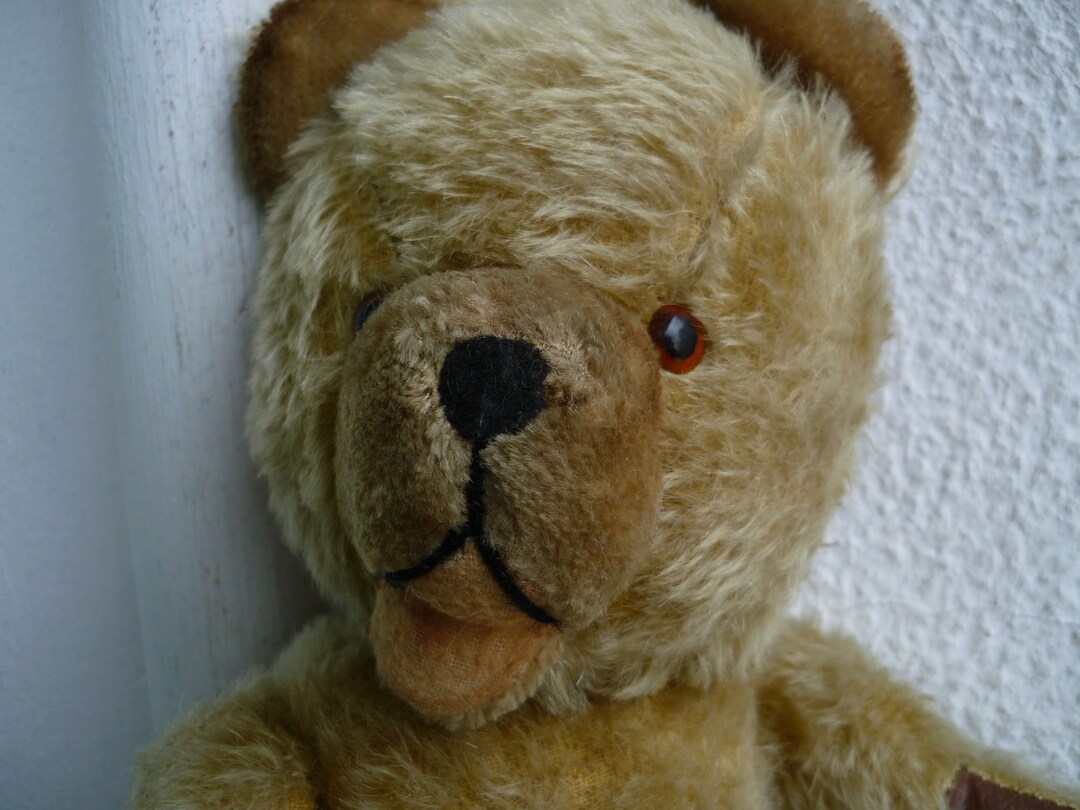 Vintage,14'' Mohair & Plush,teddy Bear,fully Jointed,open Mouth,no Ids ...