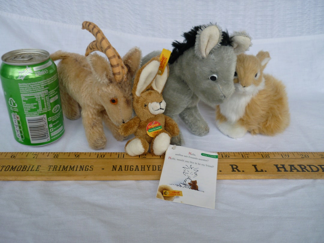 Lot of 4,vintage,plush,animal Toys,donkey,rabbits,goat or Ram. - Etsy
