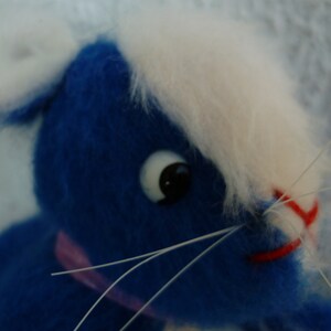 Vintage,plush,blue,albico,bunny Rabbit,sewn Nose,monofilament Whiskers ...