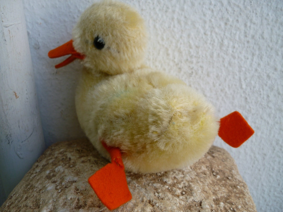 Vintage,steiff,mohair,yellow Duck,6''swivel Head,working Squeaker.no ...