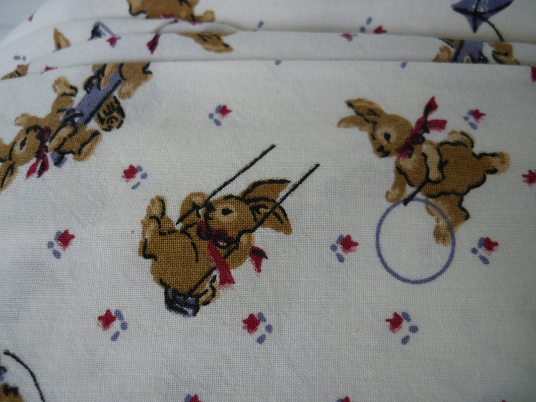 Vintage,100% Cotton,bunny Rabbits,fitted Cot Sheet & Flat Sheet for Cot ...