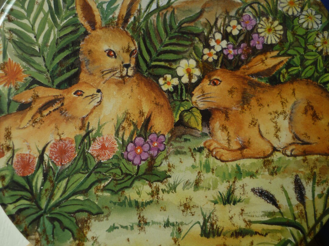 Very Rusty,small,round Tin Box With Lid,image of Mean Looking Bunny ...