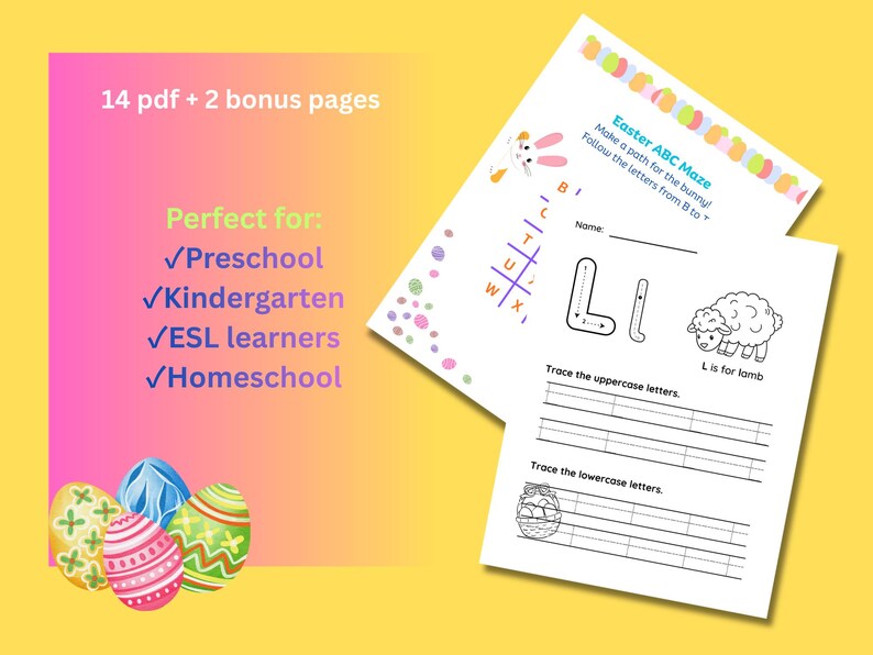 Easter ABC Set: Phonics Poems, Alphabet Tracing & Coloring Pages ...