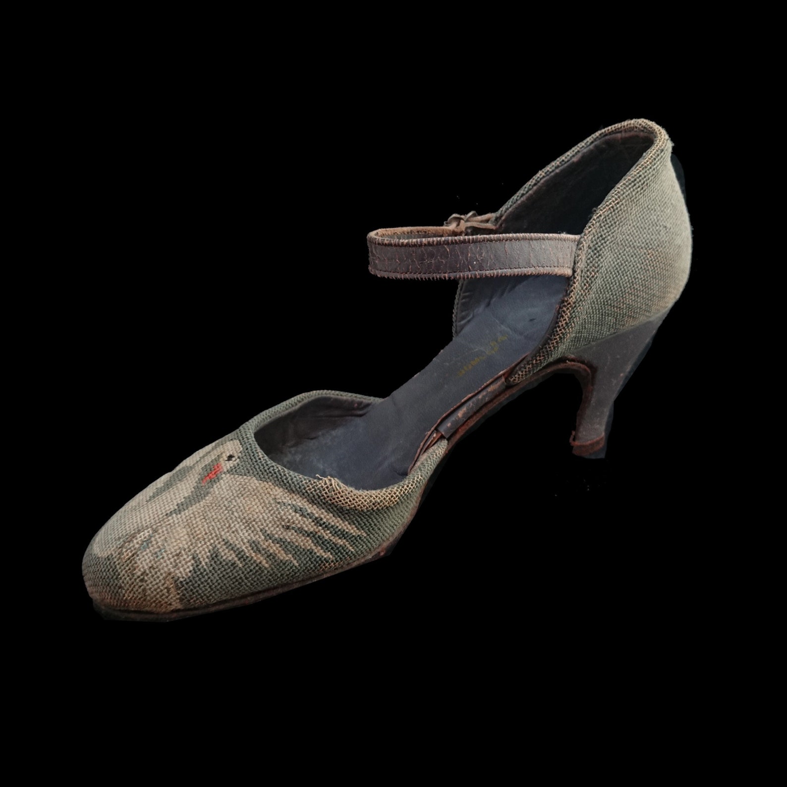 Antique Art DECO SWAN SHOES, Hand Painted Swans With Outstretched Wings ...