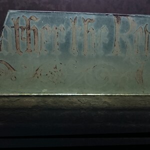 Antique Stained Glass, Gothic 'ghost' Inscription, Timeworn Beauty ...