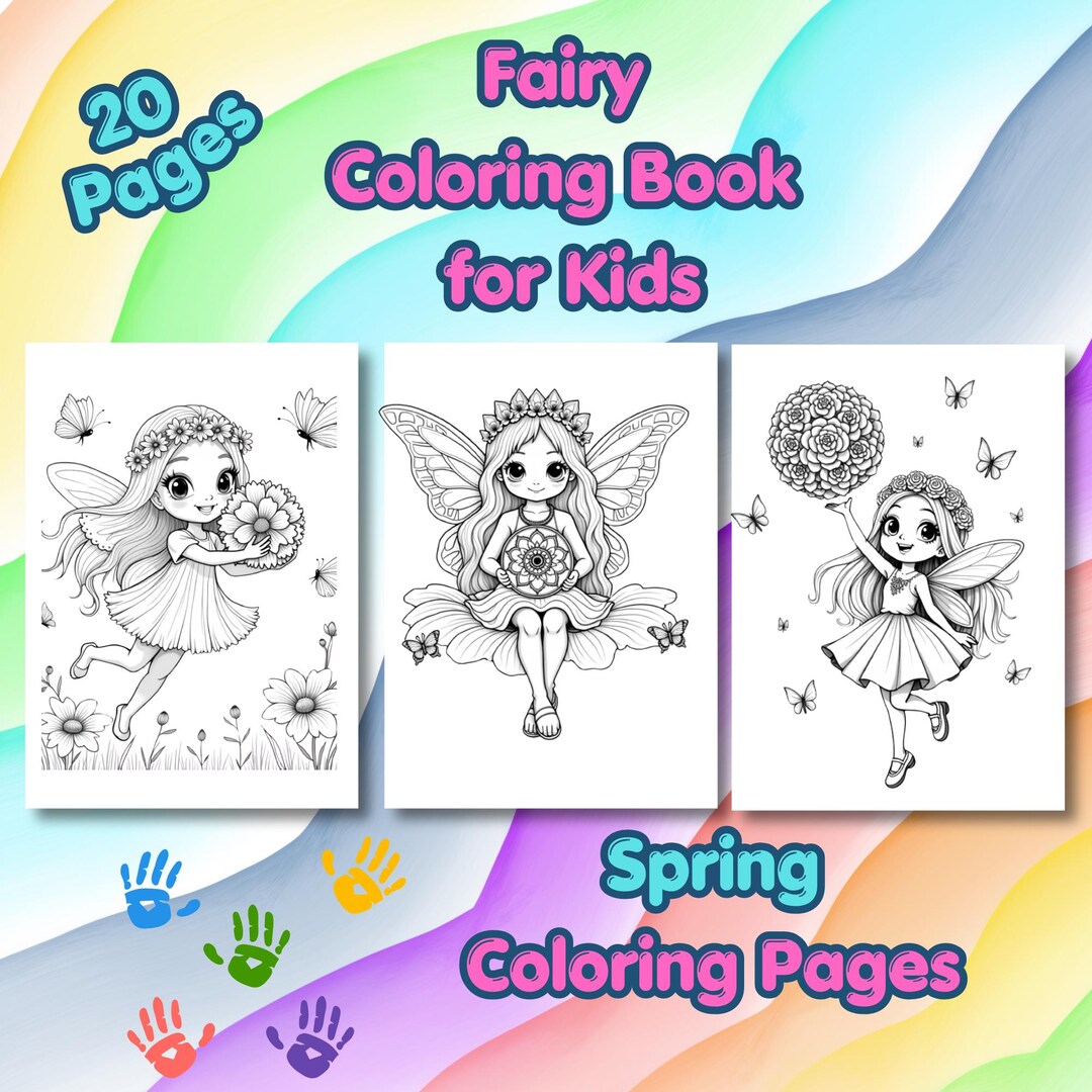 Fairy Coloring Book for Kids | 20 Spring Coloring Pages | Printable PDF ...