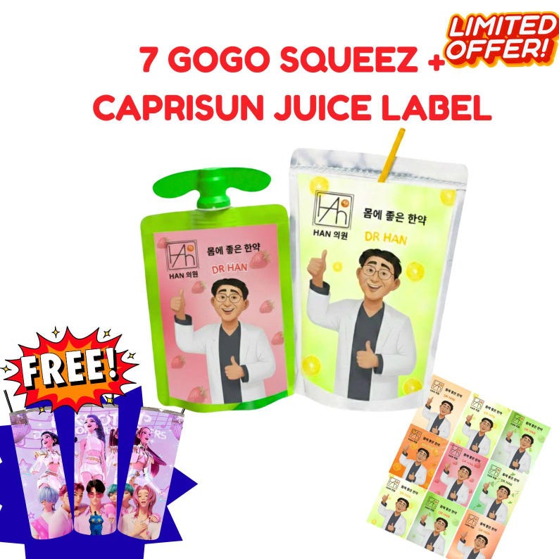 Kpop Demon Hunters, Dr. Han's Tonic Drink Wrapper, Gogo Squeez ...