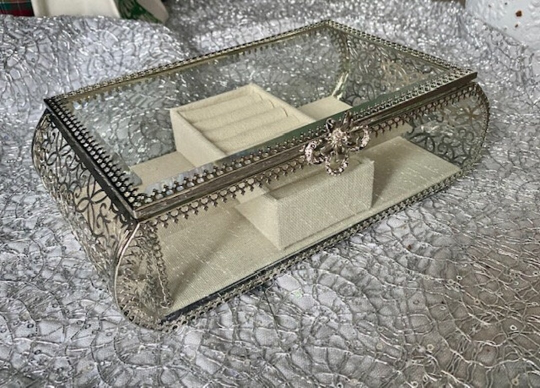 Luxury Filigree Glass Jewelry Box - Etsy