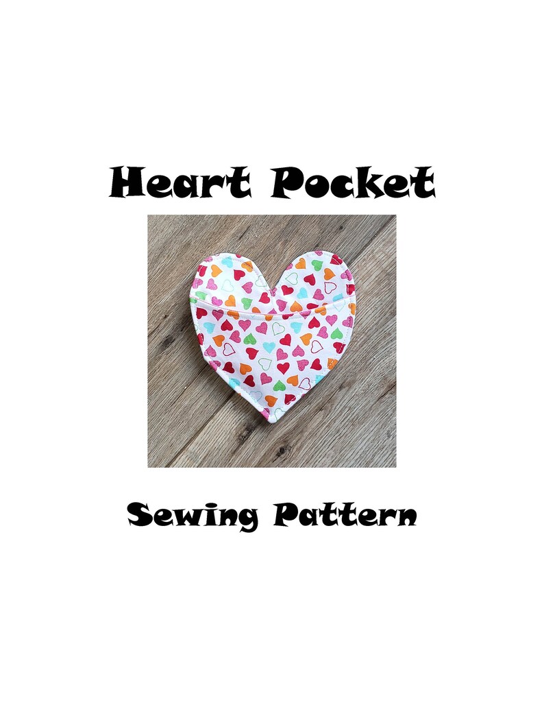 Heart Pocket Valentine Sewing Pattern Tutorial PDF 3 Sizes - Etsy