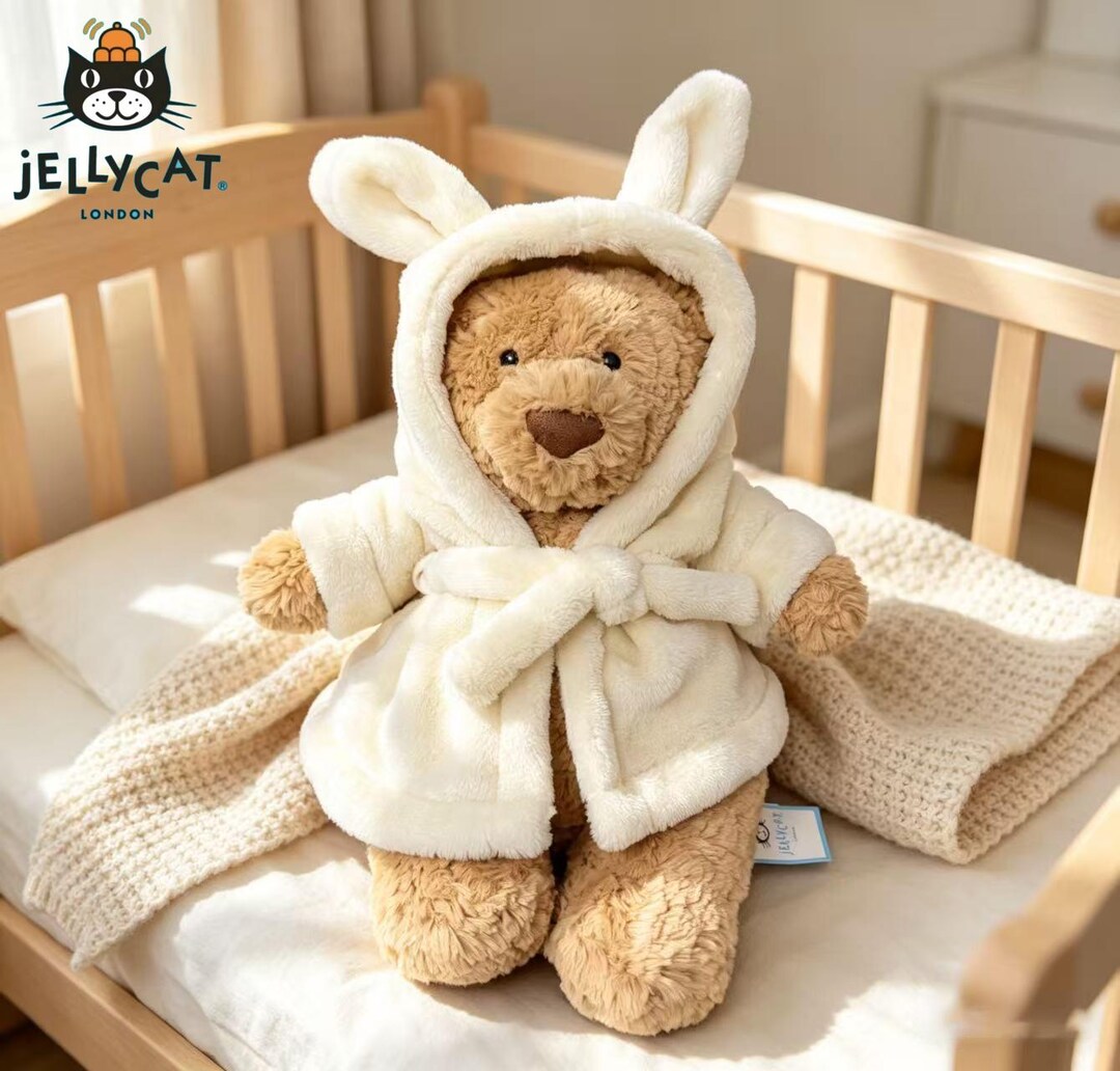 Jellycat Bartholomew Teddy Bear Plush Toy, Cute Rabbit Pajama Plush Toy ...