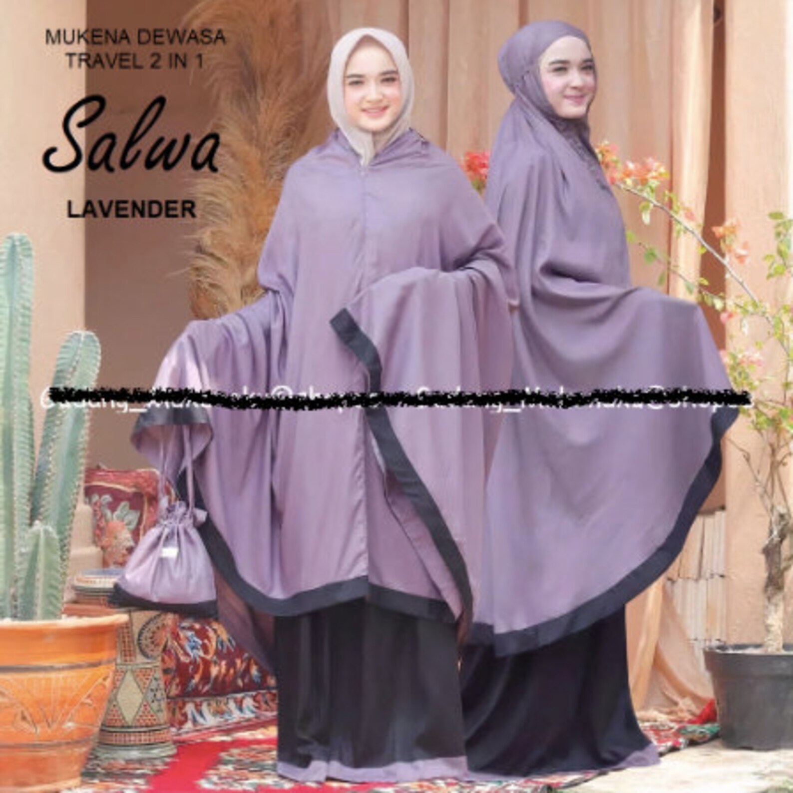 Muslim Women Shalat Prayer Set | Cotton Slip on 2in1 Zippered Hijab and ...