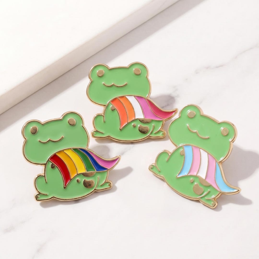 Frog Enamel Pin Cute Rainbow Frog Brooch Pastel Frog Lapel Pin Kawaii ...