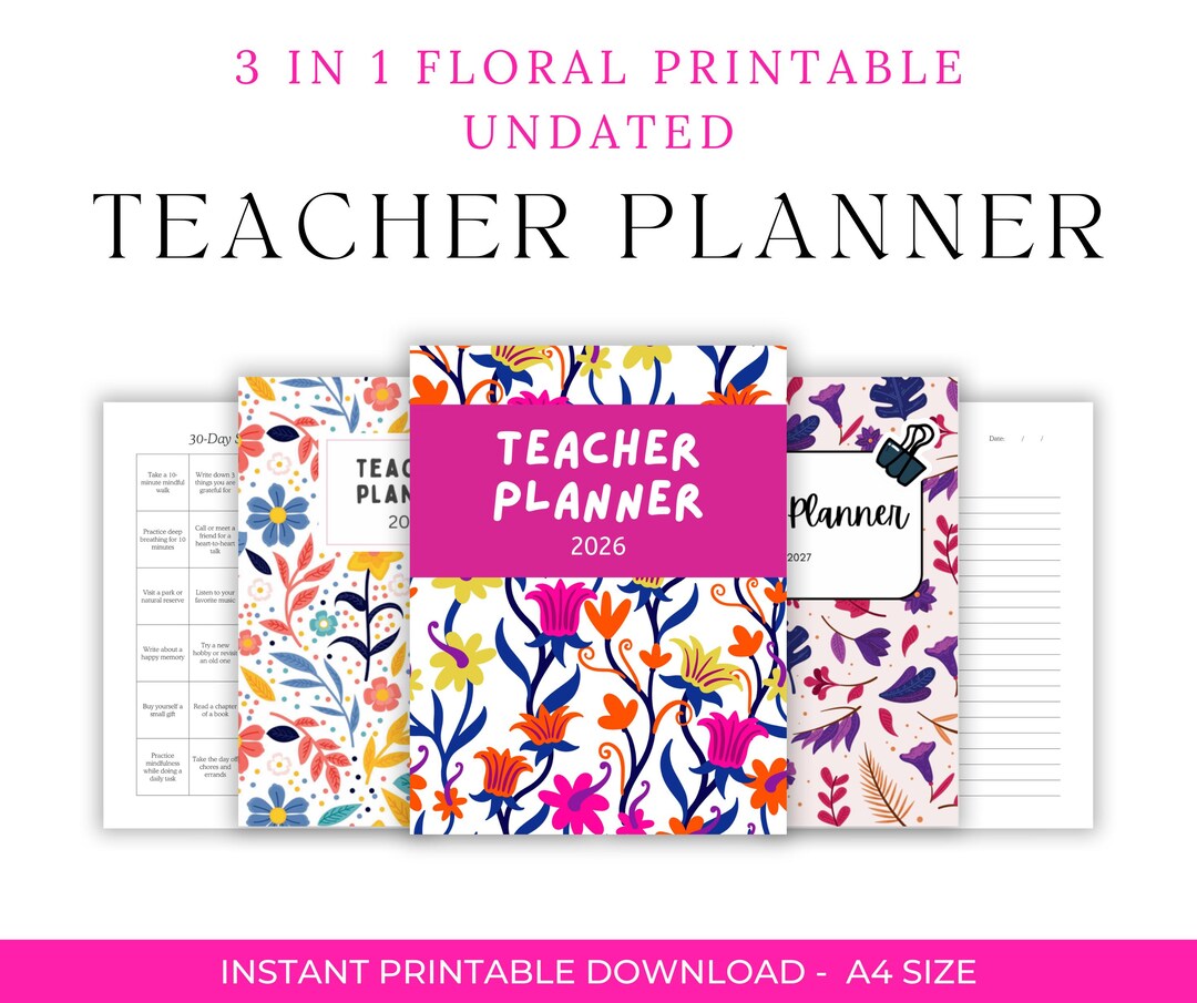 Teacher Planner Printable Bundle 2026 - Lesson & Homeschool Planner ...