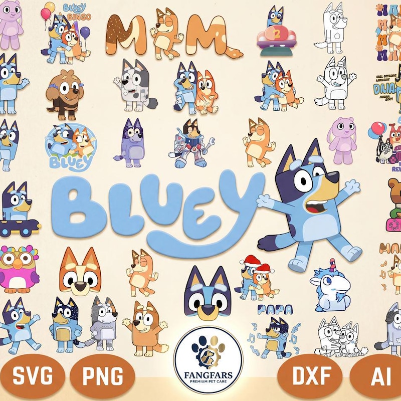 Bluey Toppers Digital - Etsy