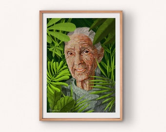 Jane Goodall Portrait - Etsy