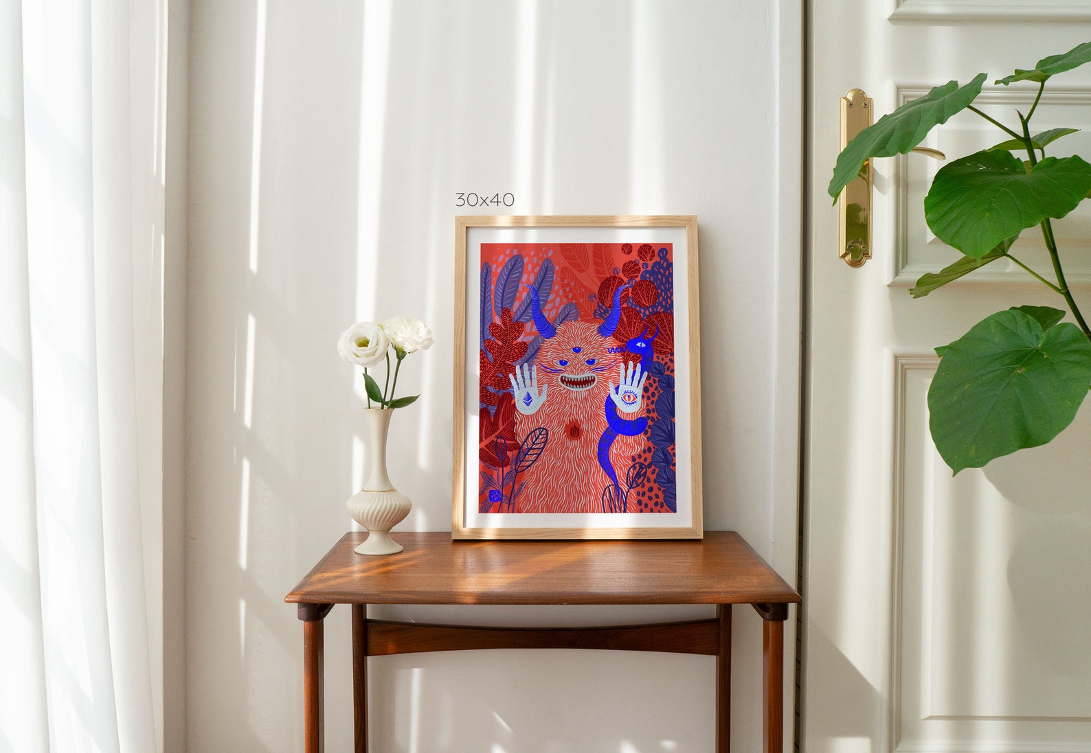 Art Print: Three Eyed Demon / Fine Art / Illustration Print / | Etsy